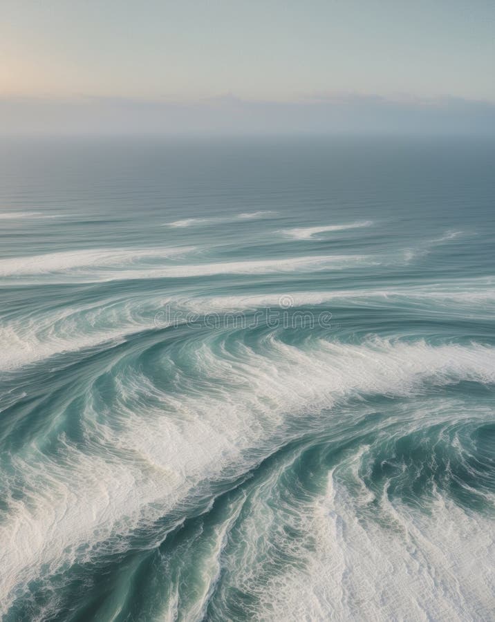 Aerial View of Ocean with Swirling Currents Stock Photo - Image of ...