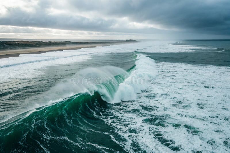 Aerial View of the Ocean Wave Stock Photo - Image of liquid, force ...
