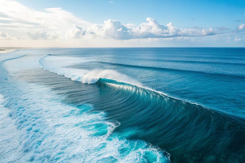 Aerial View of the Ocean Wave Stock Photo - Image of color, background ...