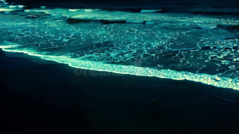 Aerial View of Dark Teal Ocean Waves Breaking on a Beach Stock Footage ...