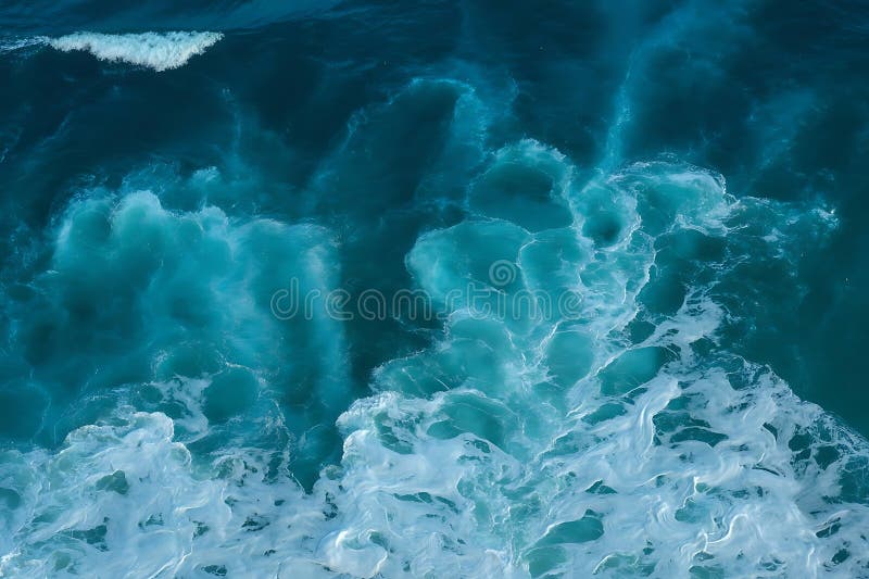 Aerial View of Ocean Waves and Whitewater Stock Illustration ...