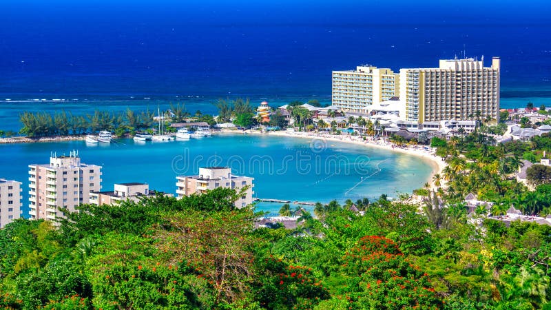 Aerial View of Ocho Rios, Jamaica Stock Image - Image of ship, aerial ...