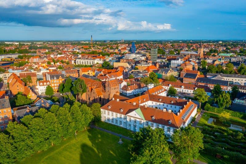 Aerial View of Odense Slot Castle in Denmark Stock Photo - Image of ...