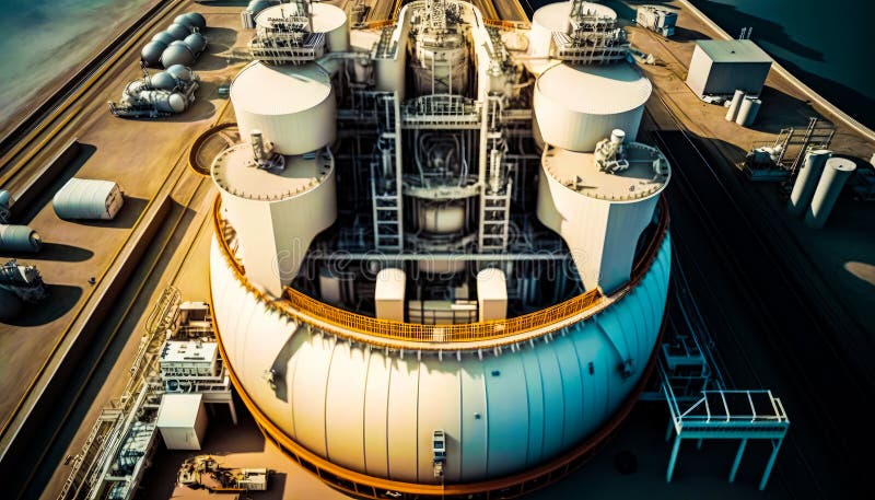 An Aerial View of an Oil Refinery. Generative AI Stock Illustration ...