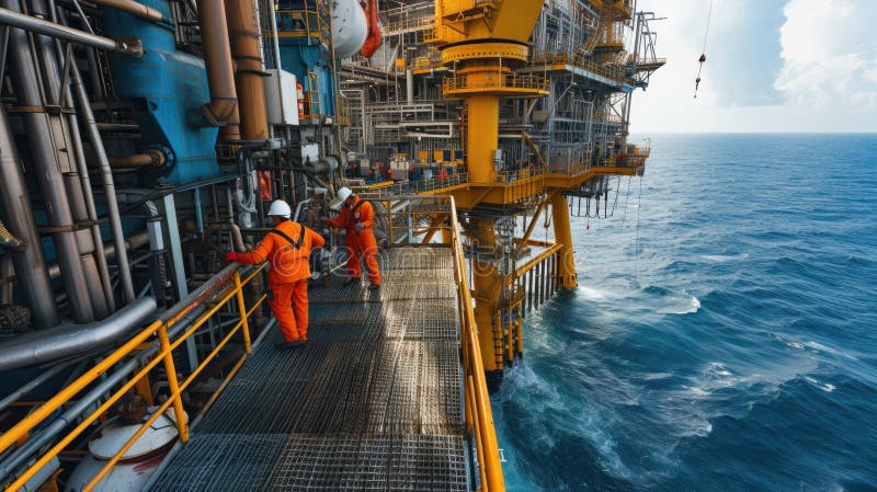 An Aerial View of an Oil Rig in the Middle of the Ocean AIG41 Stock ...