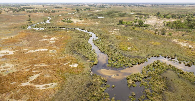 Aerial View of the Okavango Delta, Botswana Stock Photo - Image of ...