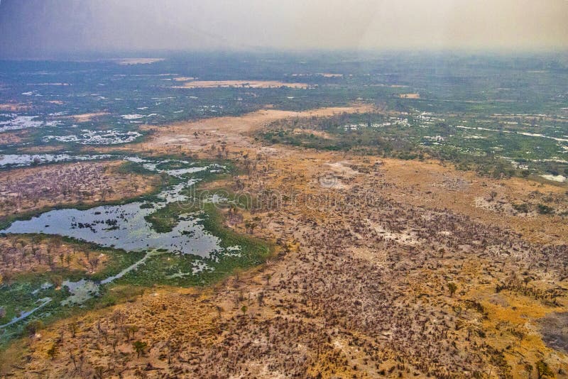 Aerial View, Okavango Delta, Okavango Wetland, Botswana Stock Photo ... Aerial View, Okavango Delta, Okavango Wetland, Botswana Stock Photo ...