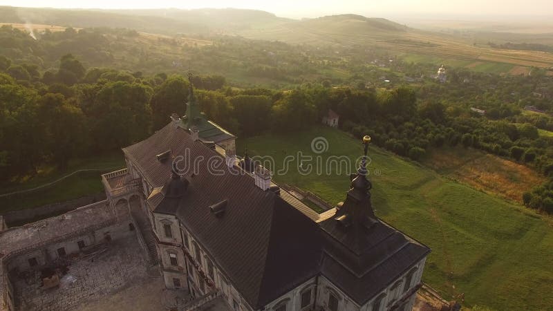 AERIAL View of Old Antique Castle in 4k Stock Video - Video of hills ...