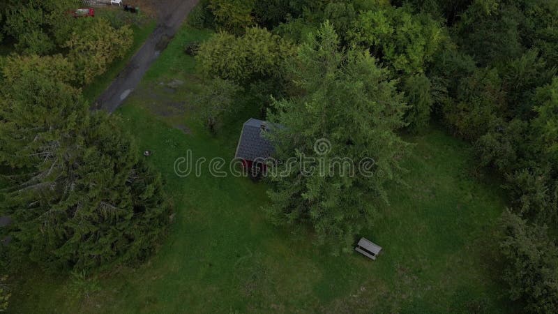 Aerial View of an Old Cabin in a Countryside Area Stock Video - Video ...