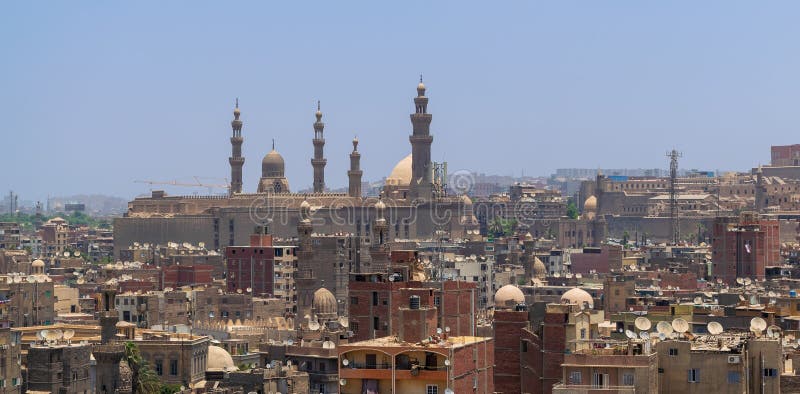 Aerial Cityscape View of Old Cairo, Egypt with Cairo Citadel and Sultan ... Aerial Cityscape View of Old Cairo, Egypt with Cairo Citadel and Sultan ...