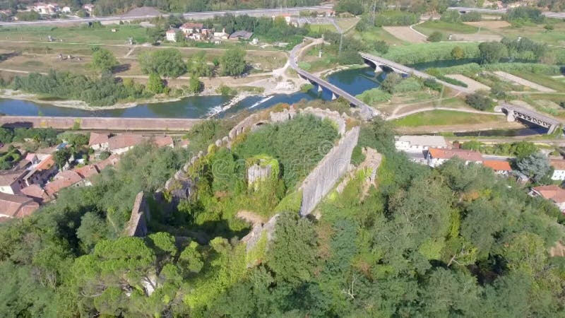 Aerial View of Old Castle Ruins in the Countryside Stock Video - Video ...