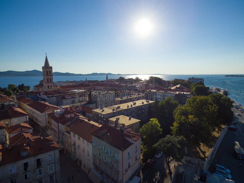 Aerial View of the Old City Zadar. Stock Photo - Image of beautiful ...