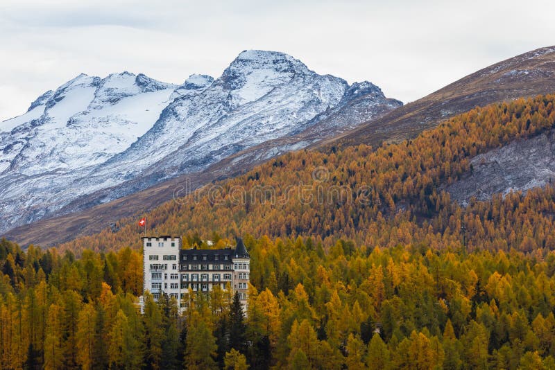 Aerial View of an Old Lonely Building in a Fall Fores Stock Image ...