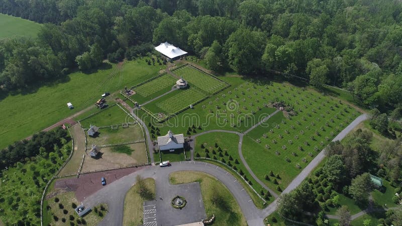 Aerial View of Old Restored Barns on a Spring Day Stock Image - Image ...