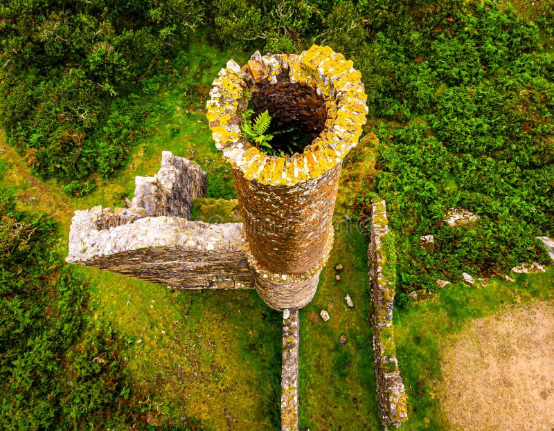 Aerial View of Old Tin Mines in Cornwall Stock Image - Image of ocean ...