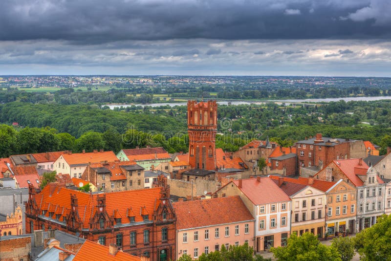 Aerial View. Old Town In Chelmno Stock Image - Image of europe, outdoor ...