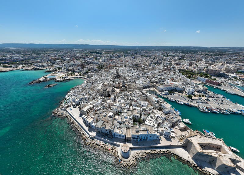 Aerial View - Monopoli, Italy Stock Photo - Image of harbor, exterior ...