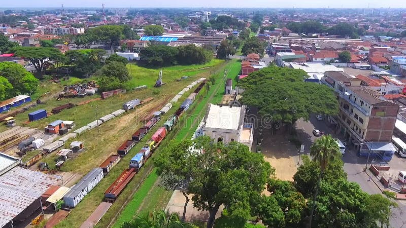 Aerial Panoramic View of Old Train Station Stock Footage - Video of ...