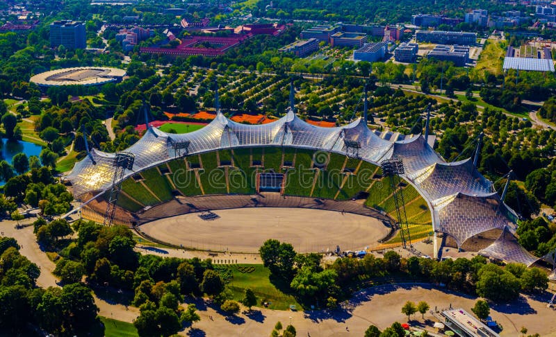 Aerial View of Olympic Stadium in Munich...IMAGE Stock Image - Image of ...