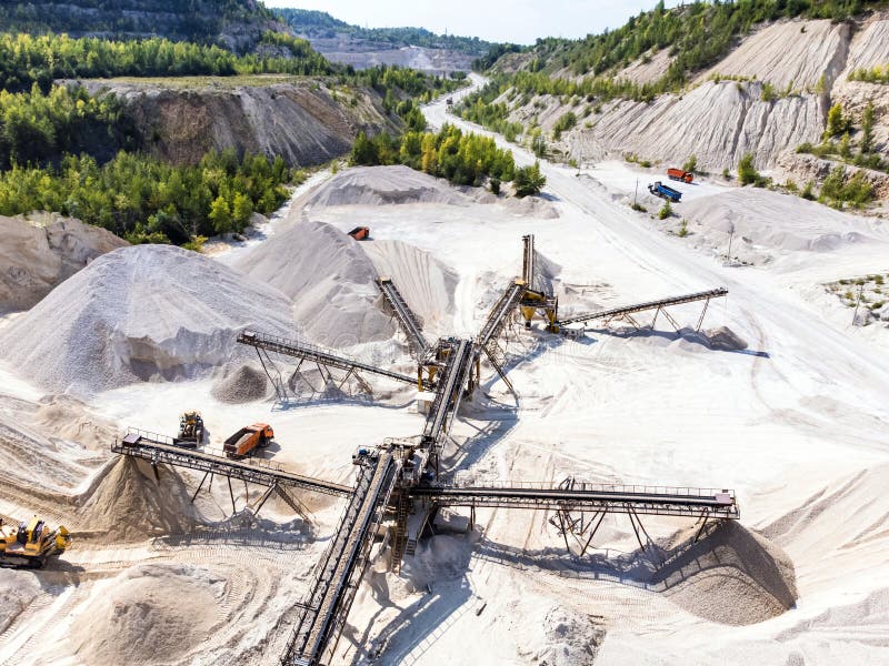 Aerial View of Open Cast Mining Conveyor System. Stock Image - Image of ...