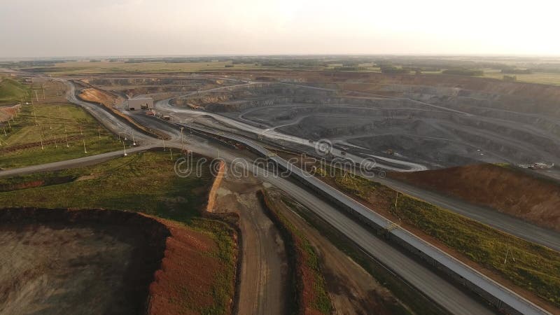 Aerial View of Open Pit Copper Ore in Russia Stock Video - Video of ...