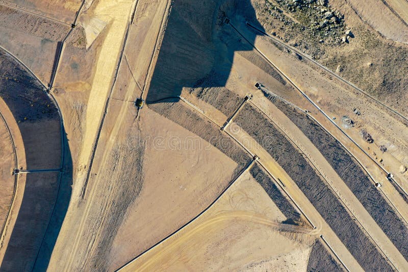 Aerial View of Open Pit Mine with Environmental Remediation Stock Photo ...