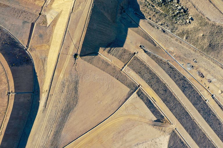 Aerial View of Open Pit Mine with Environmental Remediation Stock Photo ...