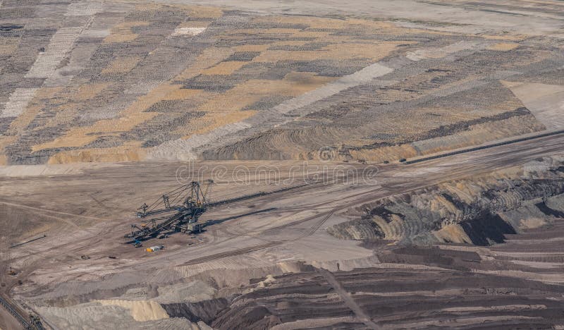 Aerial View of an Open Pit Mine in Germany with Brown Coal Digging by ...