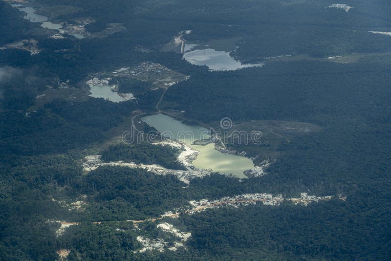 Aerial View of an Open-pit Gold Mining Operation in the Interior of ...
