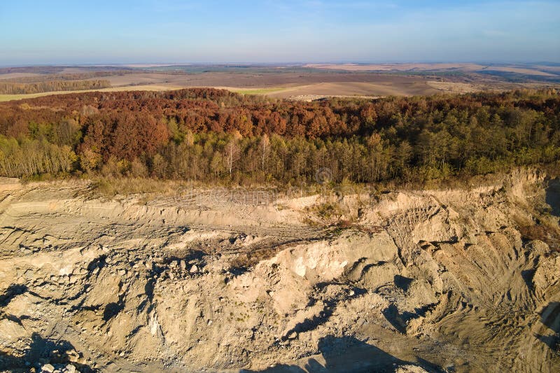 Aerial View of Open Pit Mining Site of Limestone Materials for ...
