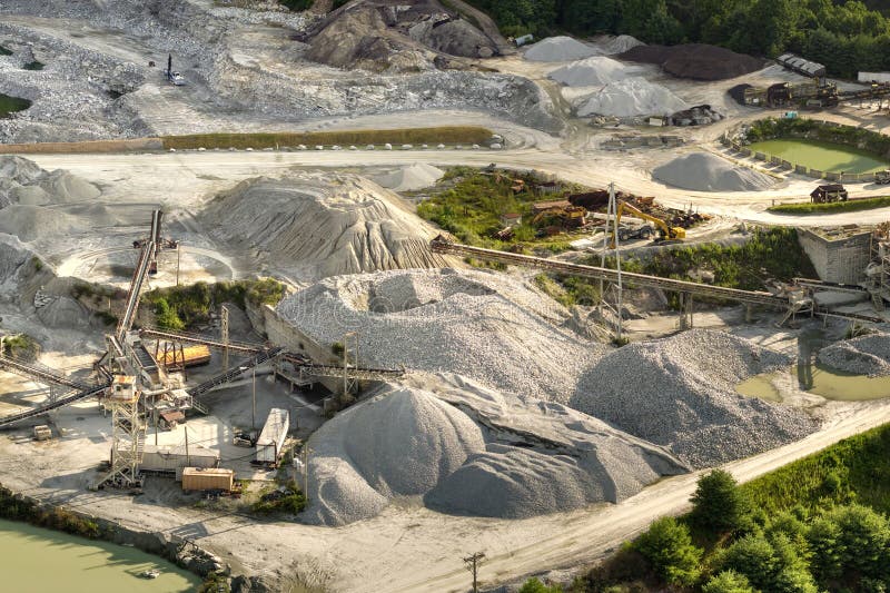 Aerial View of Open Pit Mining Site of Limestone Materials Extraction ...