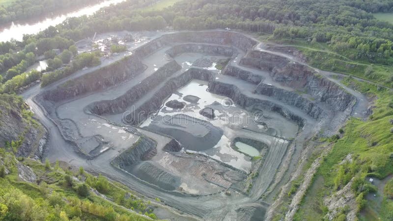 Aerial View of Opencast Mining Quarry in the Middle of the Forest Stock ...