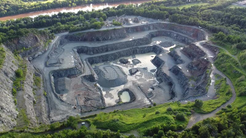 Aerial View of Opencast Mining Quarry in the Middle of the Forest Stock ...
