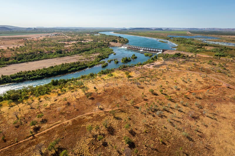 Aerial View Ord River and Diversion Dam Kununurra Stock Photo - Image ...