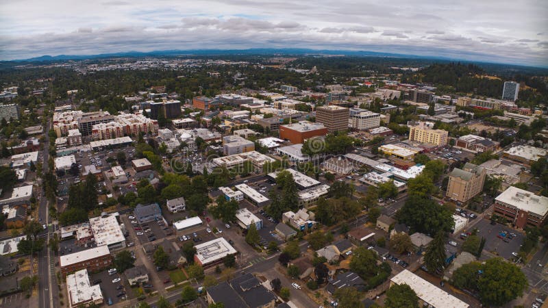 Aerial View of Oregon S Eugene with River in View Stock Image - Image ...