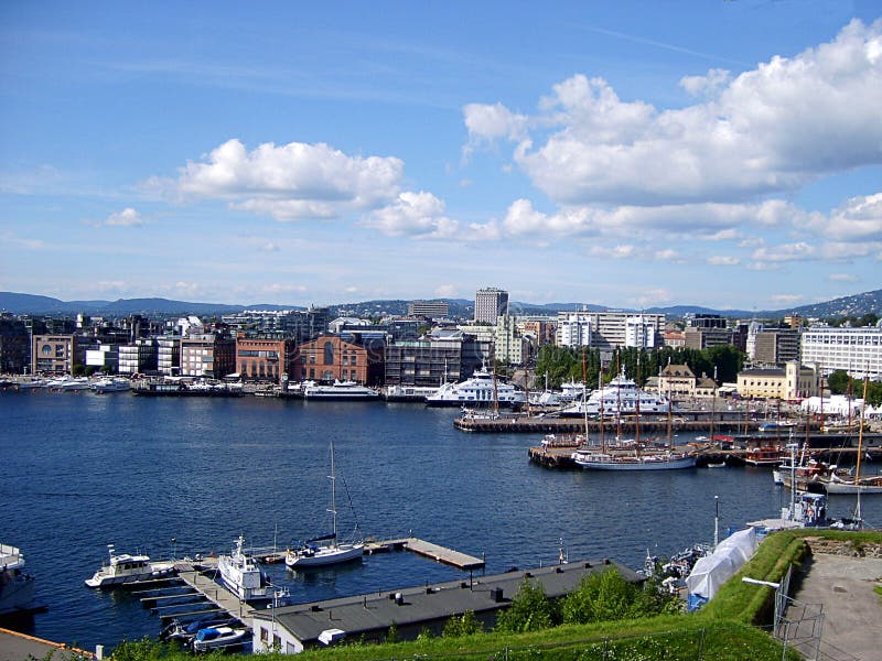 Aerial View of Oslo from Oslo Fortress Stock Image - Image of building ...