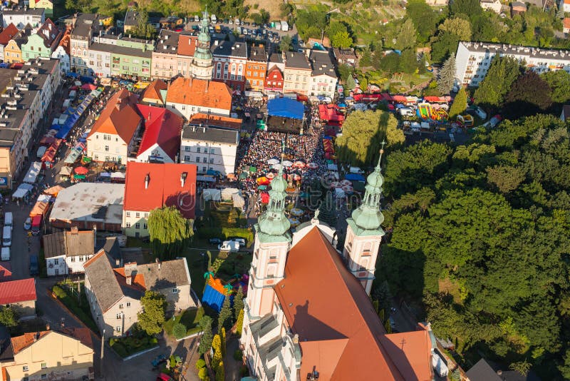 Aerial View of Otmuchow Town Stock Photo - Image of people, aerial ...