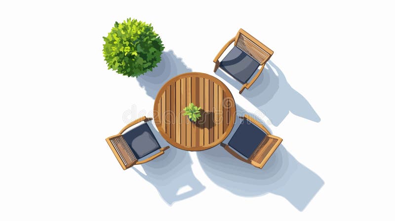 Aerial View of Outdoor Table and Chairs for Relaxation Stock ...