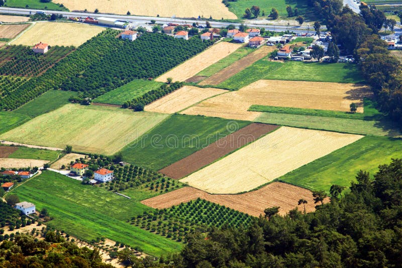 Aerial View Over Agricultural Fields Stock Image - Image of vacation ...