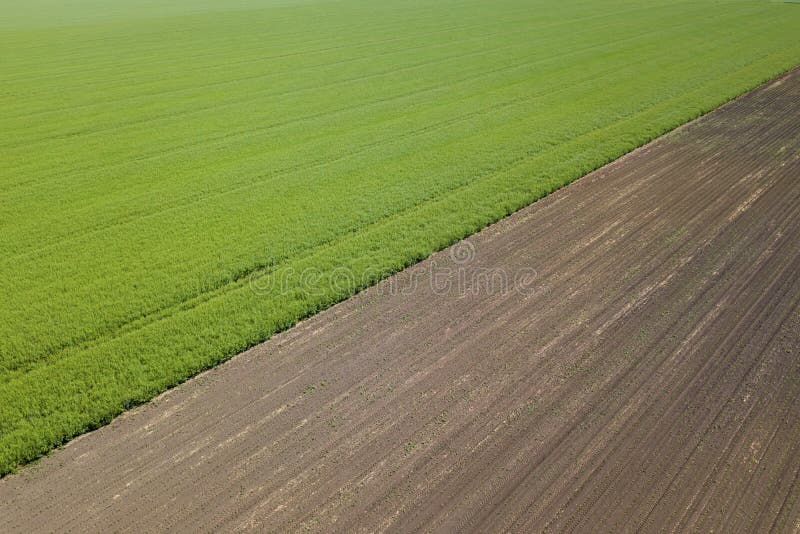 Aerial View Over the Agricultural Fields Spring Time. Stock Image ...