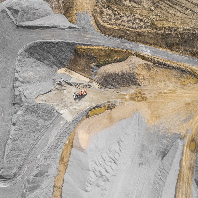 Aerial View Over the Building Materials Processing Factory. Sand Stock ...