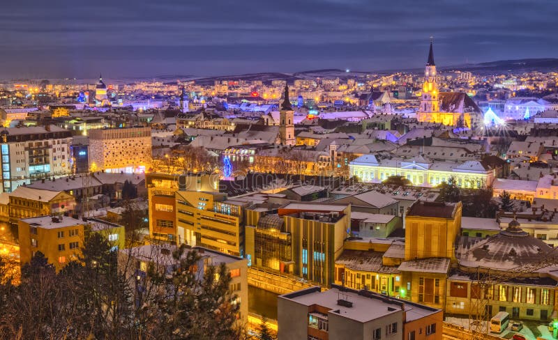 Cluj Napoca Night View Background Stock Photos - Free & Royalty-Free ...