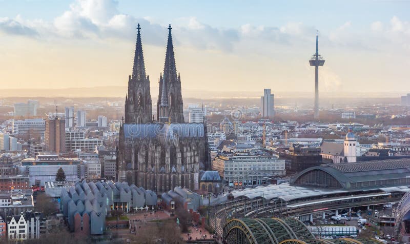 Aerial View Over the Dom Cathedral in the Skyline of Cologne Stock ...