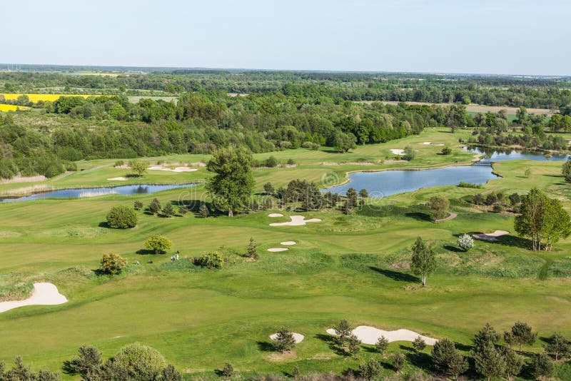 Aerial View Over Golf Field Stock Photo - Image of nature, little: 54023208