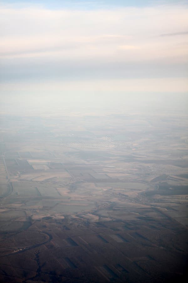 Aerial View Over Landscape - View from the Plane Stock Photo - Image of ...