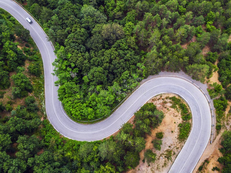 Aerial View Over Mountain Road Stock Image - Image of nature, asphalt ...
