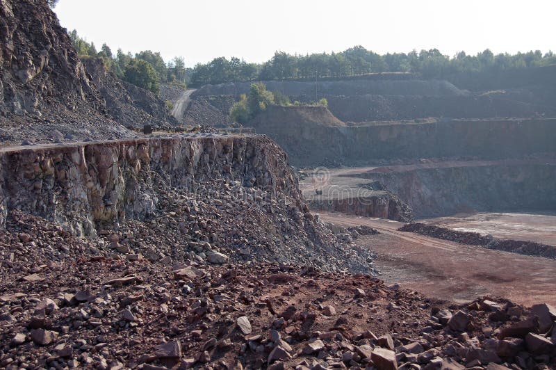 Aerial View Over a Quarry Hole. Mining Industry. Stock Image - Image of ...