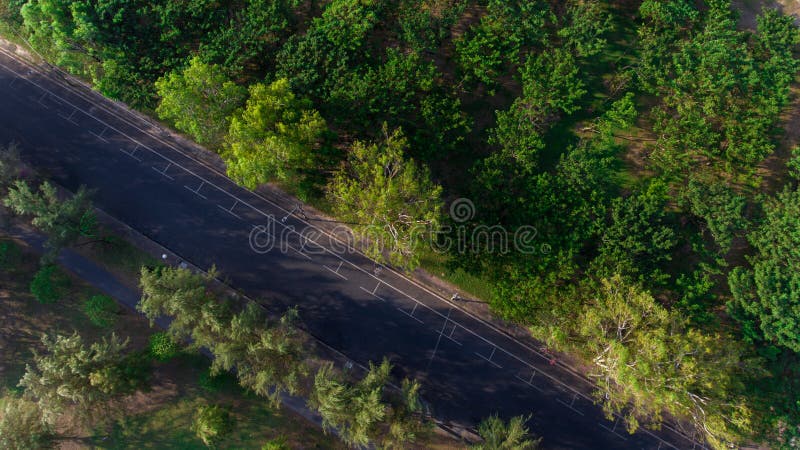 Aerial View Over a Road and Forest Stock Image - Image of angle ...