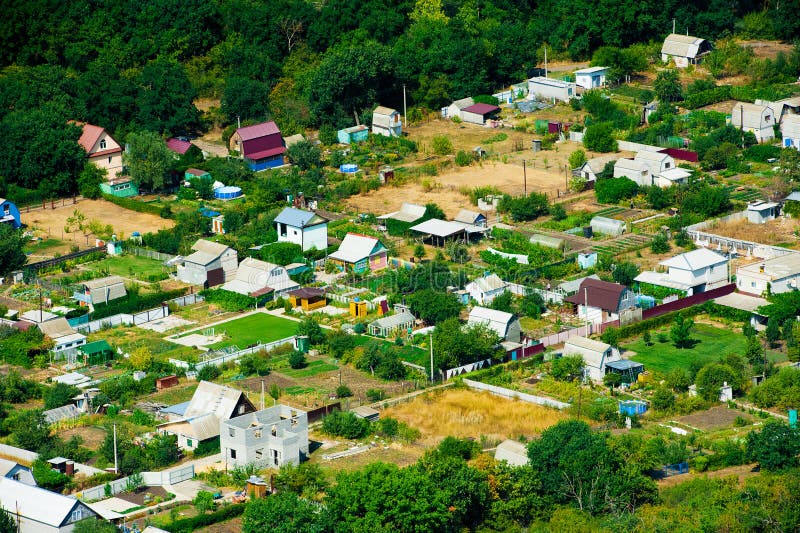 Aerial View Over The Small Town Stock Image - Image of above, farms ...