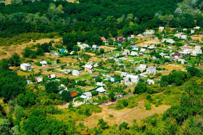 Aerial View Over the Small Town Stock Photo - Image of road, landscape ...